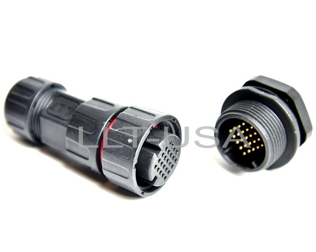 Waterproof Connector Llt-usa M25 Ip67 24 Pin Rear Panel Mount Male ...