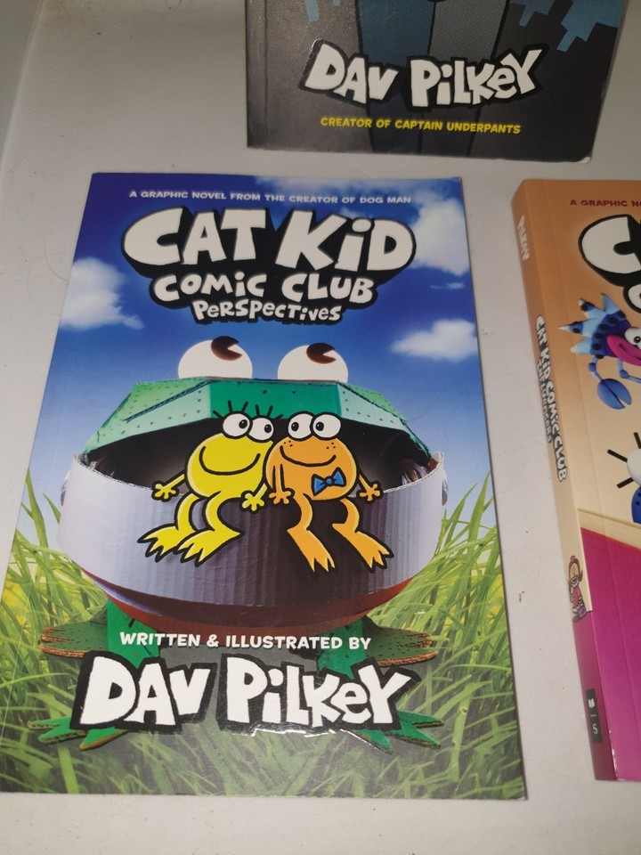 Dav Pilkey 3 x Books Cat Kid Comic Club Influencers & Prospective & Dog ...