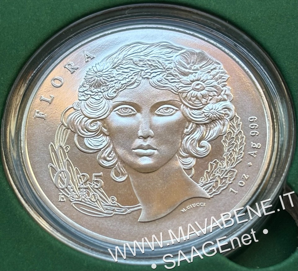 Italy 2025 Margherita Flora Coin 0.25 Euro Silver In Packaging Only ...