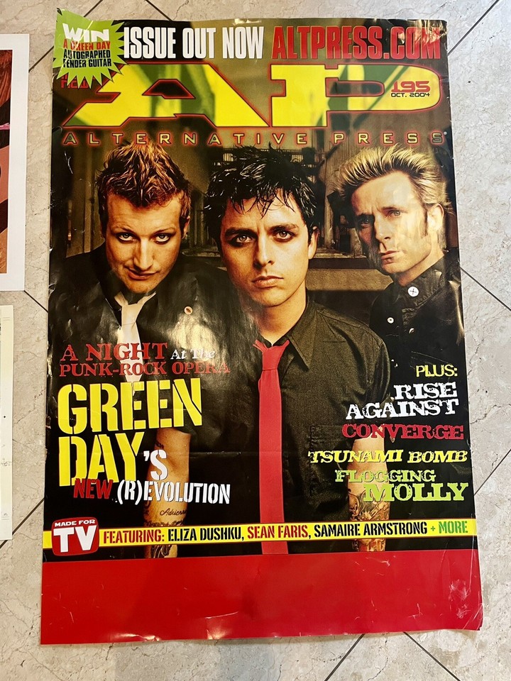Green day poster bundle -Snipe -24x 36 Billboard ad 13 1/2x 16, press ...