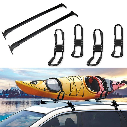 Black 4 x Canoe Kayak Rack J Bar + 2 x Roof Rack All For 2018 Ford ...