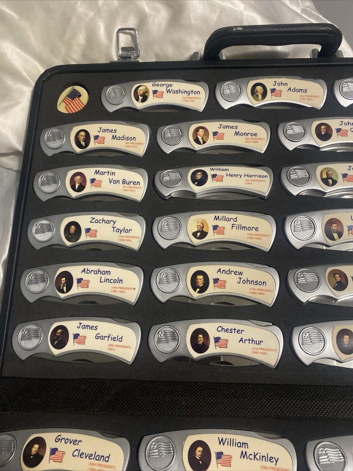 U.S. Presidential Pocket Knife Set of 43 with Case Presidents ...