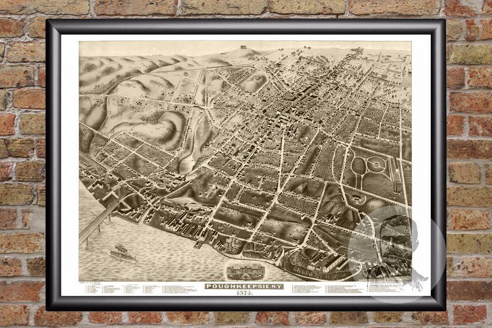 Old Map Of Poughkeepsie Ny City Of Poughkeepsie Hi Res Stock