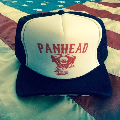 PANHEAD TRUCKER HAT vtg biker chopper ftw knucklehead springer hardtail ...