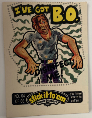 Vintage 1976 Fleer Stick-It-To 'Em Stickers/Cards “I’VE GOT B.O ...