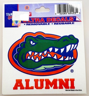 FLORIDA GATORS ALUMNI Clear Vinyl Decal University of Florida UF Window ...