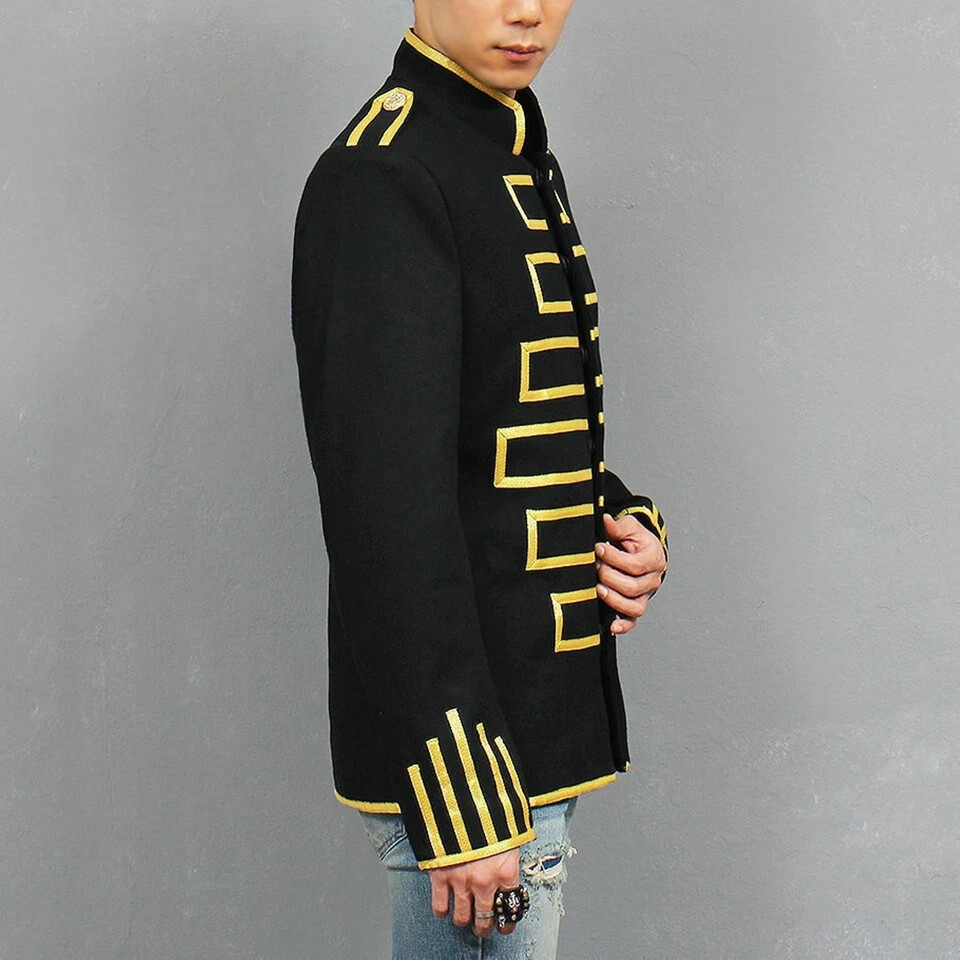 Men's Military Band Jacket Black Gold – Vintage Style Costume Parade ...