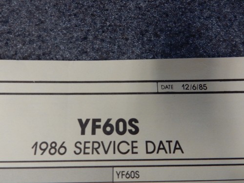 Yamaha Factory Technical Service Data Sheet 1986 YF60 YF60S Moto-4 | eBay