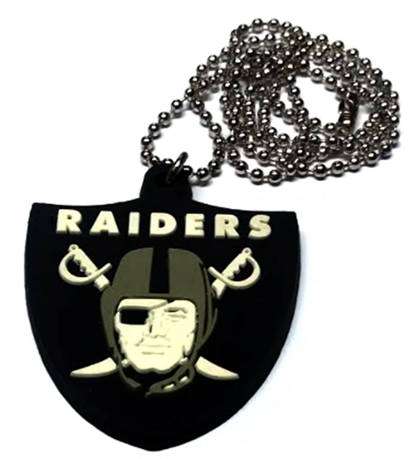 LAS VEGAS RAIDERS PENDANT 21" CHAIN LOGO SOFT PLASTIC NEW LICENSED NFL ...