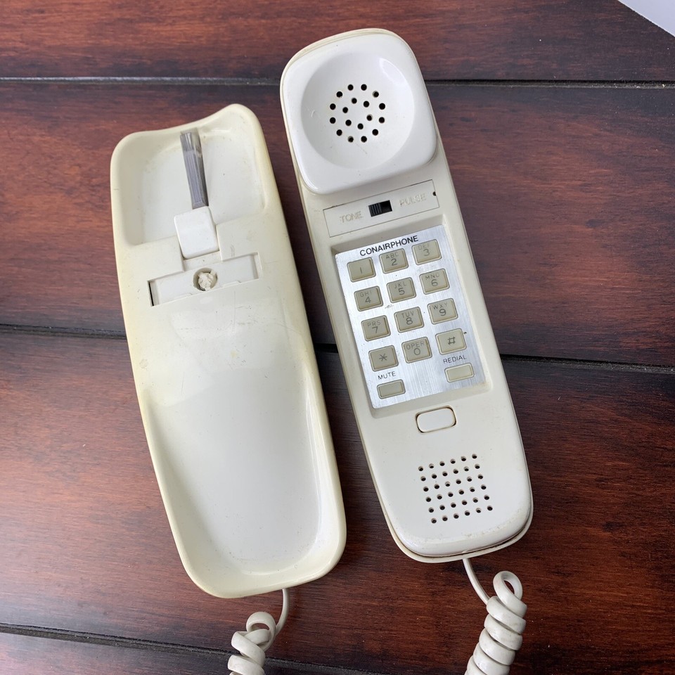 Conair Phone Slimline Telephone SW202 Push Button Wall Conair Beige ...