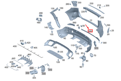 NEW MERCEDES-BENZ GLA H247 REAR BUMPER LEFT AND CENTER TRIM A2478856004 ...