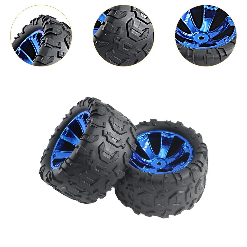 2 Pieces RC Car Tire Set 1:14 RC Accessory Easy to Install Remote ...