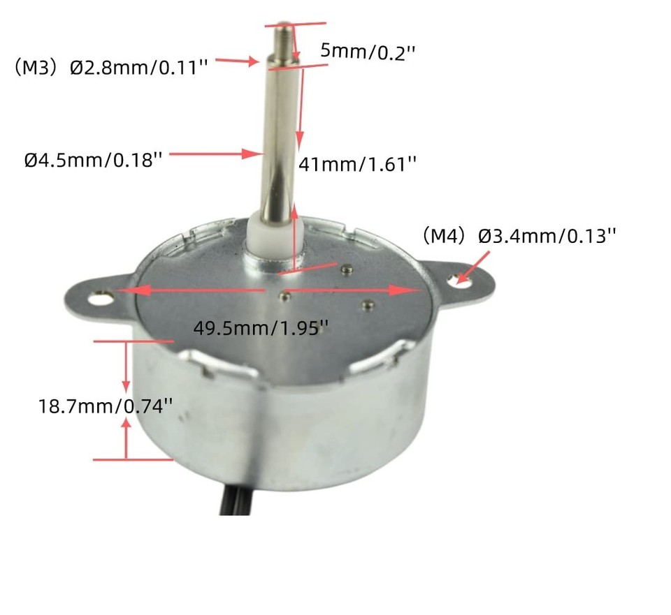 CHANCS Synchronous Motor TYC-40 TYZ-42 12V AC Motor 5RPM CW/CCW Shaft ...