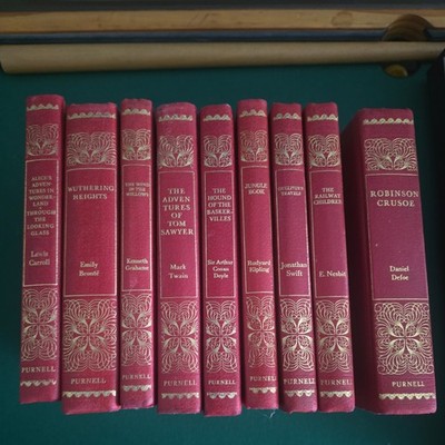 X9 Purnell classics Vintage Hardcover Bundle jungle book, wind in ...