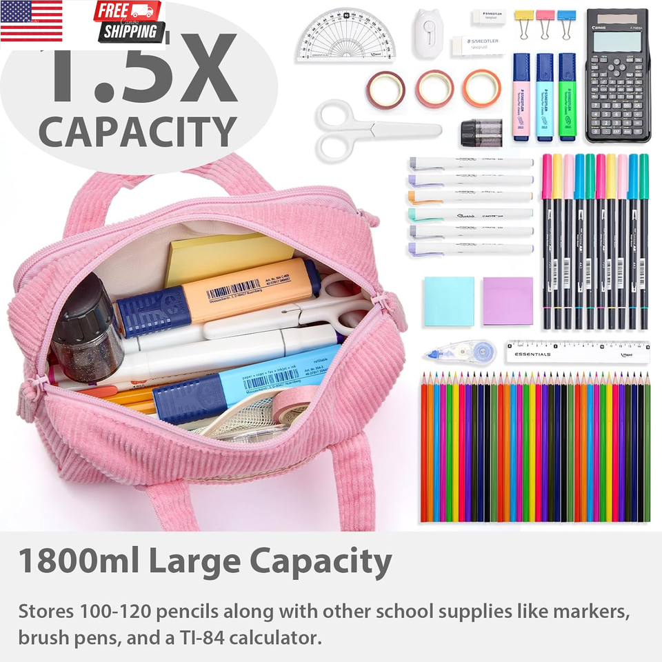 Pencil Case Pouch Box Bag School Supplies Girls Boys Kids, Cute Preppy ...