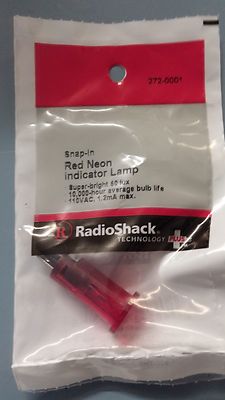 RADIO SHACK 2720001 Snap-in Red Neon Indicator Lamp 272-0001 | eBay