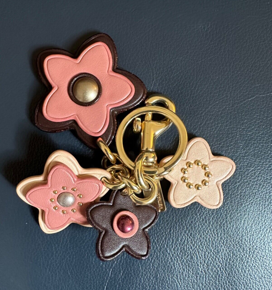New Coach Pink Wild flowers Bag Charms Key Ring | eBay