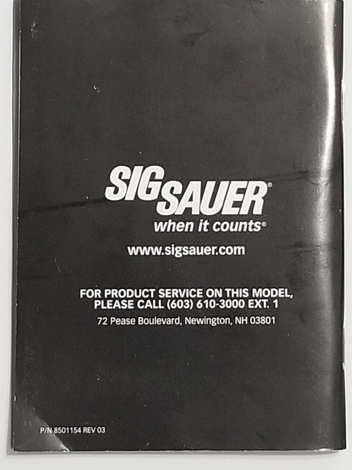 SIG SAUER FACTORY ORIGINAL OWNER'S MANUAL FOR P220,P224,P225,P226,P227 ...