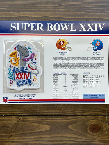 The Official NFL Super Bowl Patch Collection Super Bowl 24 49'ers vs ...