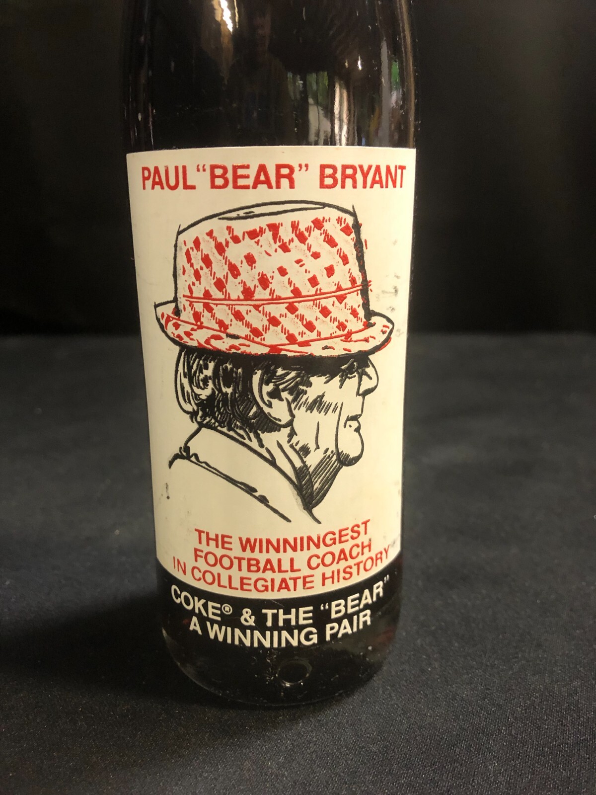 Vintage Paul "Bear" Bryant Crimson Tide Coke Bottle Unopened Coca Cola ...