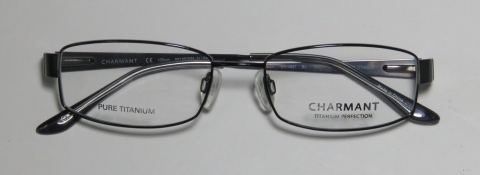 Charmant CH10887 BL Blue Pure Titanium Metal Optical Eyeglasses Frame ...