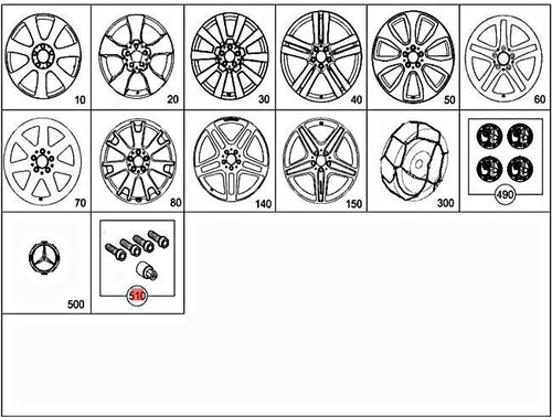 Genuine MERCEDES X222 A217 C217 C253 C292 Anti-theft wheel bolt ...