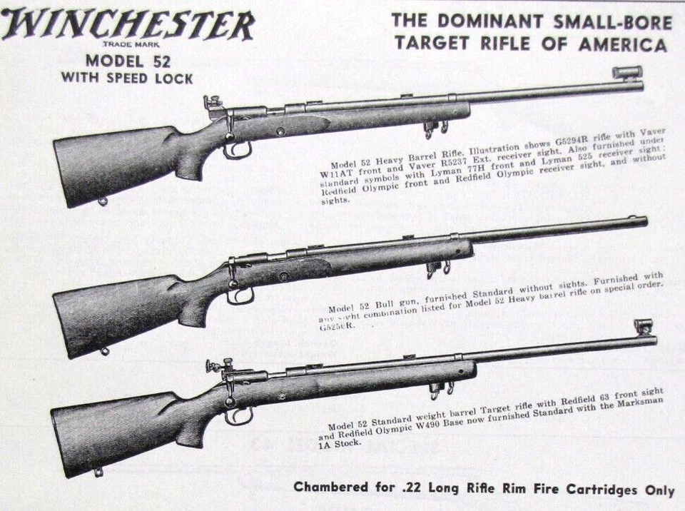 Vintage 1952 Winchester 52 Rifle Gun Print Ad | eBay