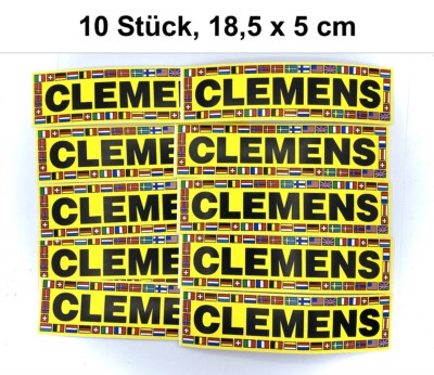 10x Sticker Name Clemens Car Plate International | eBay Australia