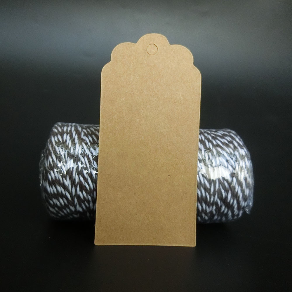 100pcs Rectangle Brown Card Tags Label DIY Tags HomeMade Craft Wrapping ...