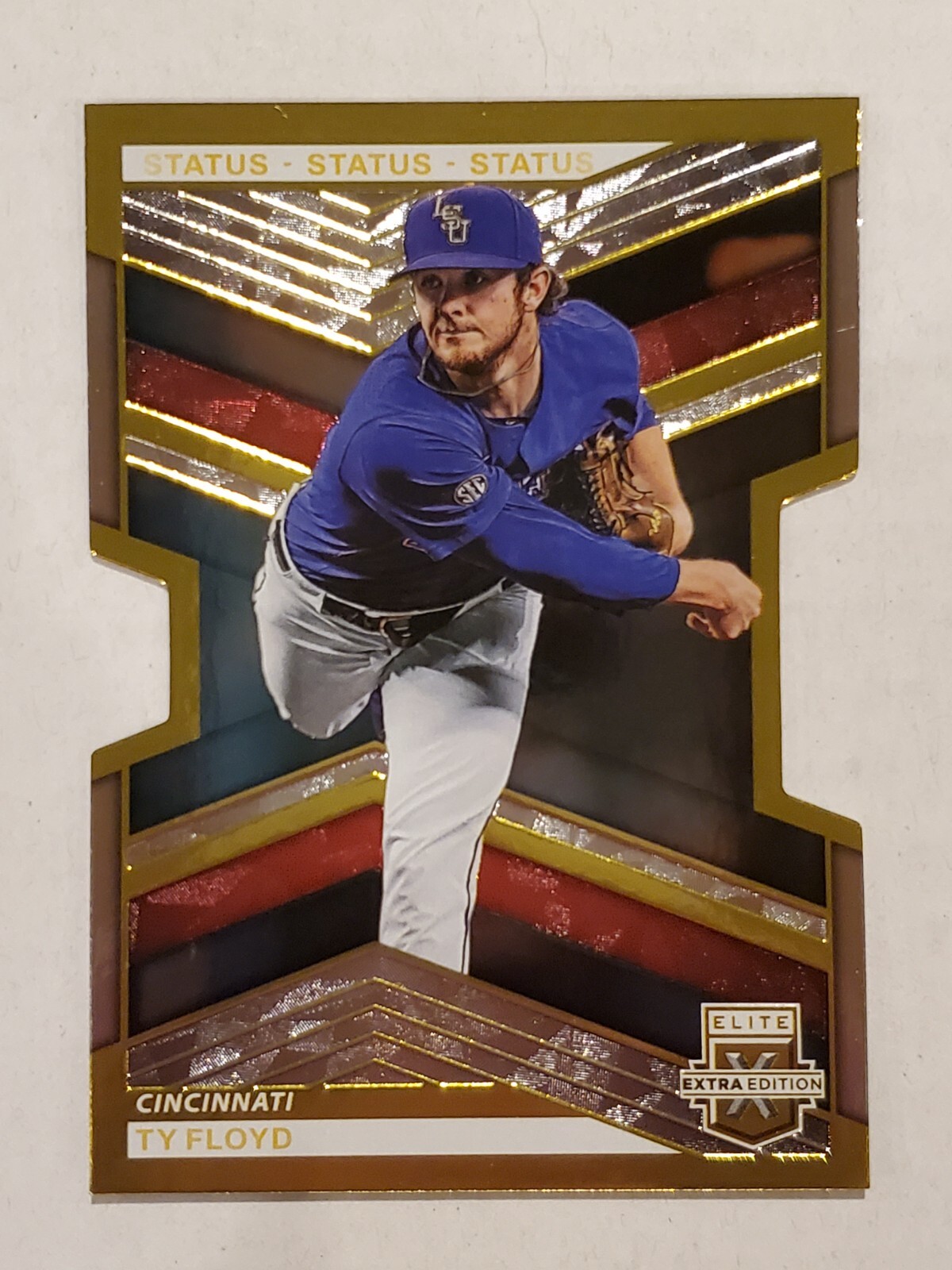 TY FLOYD 2023 Elite Extra Edition GOLD STATUS DIE-CUT #'d 3/10 Reds | eBay