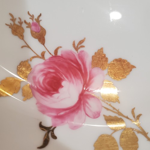5 Superb Copeland Spode Pink Roses Dinner Plates w/ Gold Leaves And ...