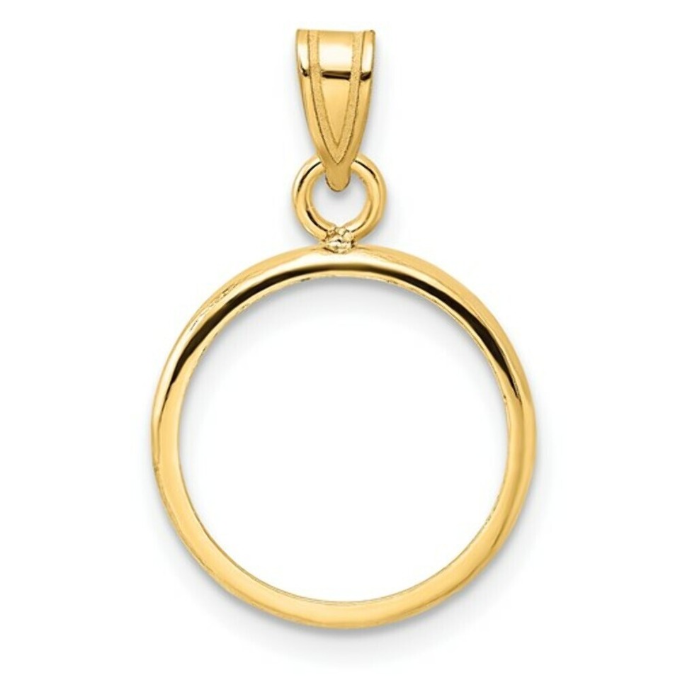 Gold Coin Bezel Pendant Mounting in 10K Yellow Gold - 13mm - 39.5mm ...