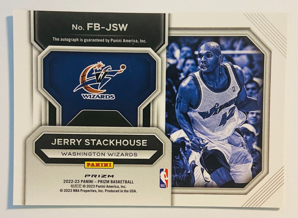 2022-23 Panini Prizm JERRY STACKHOUSE Fast Break Autographs Silver Disco AUTO | eBay