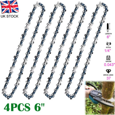4PCS 6" Chain Saw Chain For 6 inch Mini Electric Chainsaw Hand Held ...