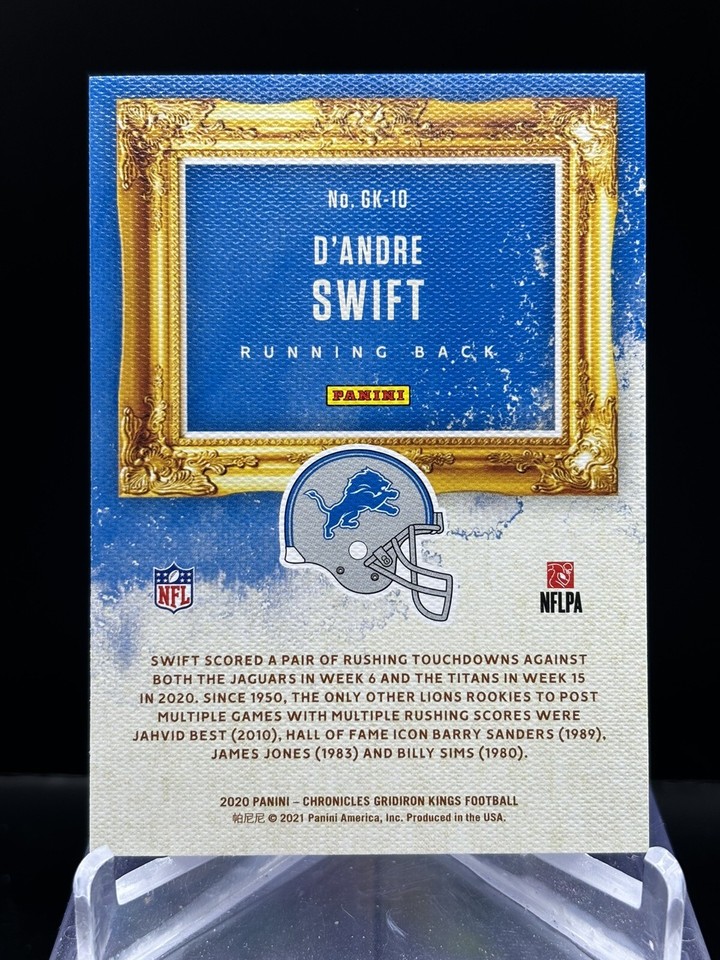 2020 Panini Chronicles Gridiron Kings D'Andre Swift Rookie Card #GK-10 ...