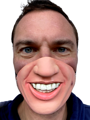 Lustig Zähne Maske Halbes Gesicht Austin Powers 60s 70s Playboy Kostüm ...