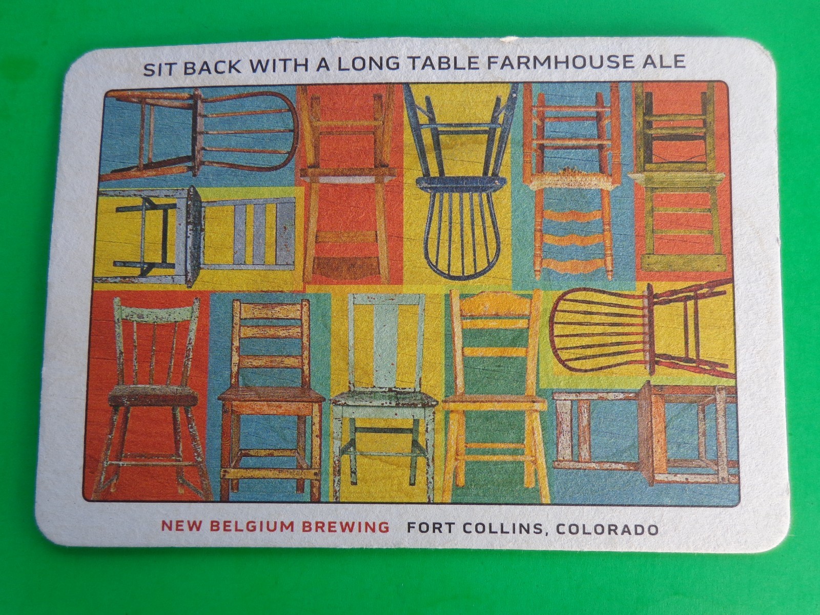 Beer Coaster Postcard - NEW BELGIUM Brewing Long Table Farmhouse Ale ...
