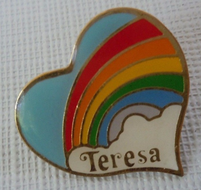Vintage Rainbow Heart Personalized Pin Many Names to Choose From | eBay