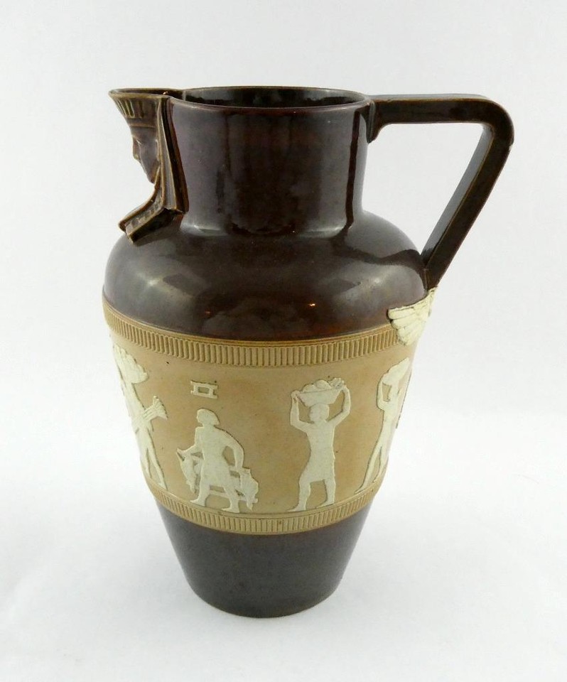 Antique Royal Doulton Lambeth Pitcher Egyptian Revival Style Small CHIP ...