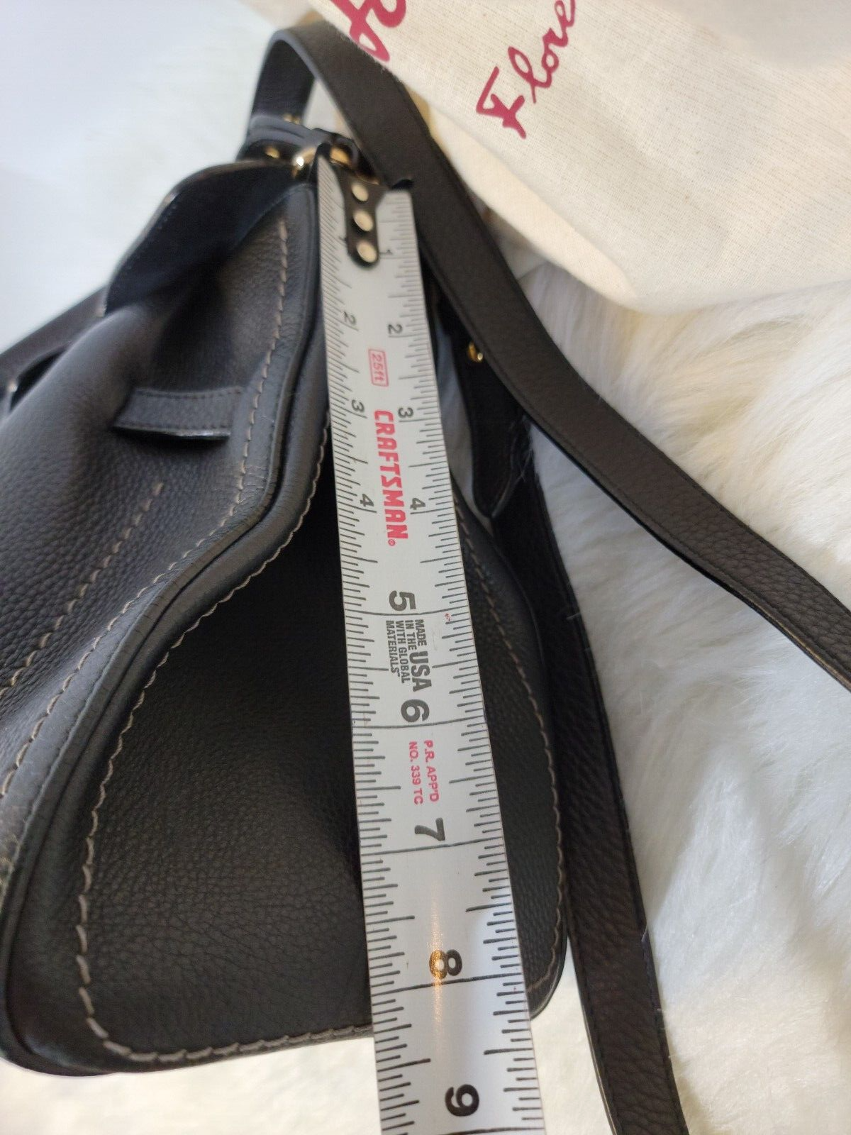 Ferragamo Fara Satchel Large Black Leather Cross Body Handle Hand Bag ...