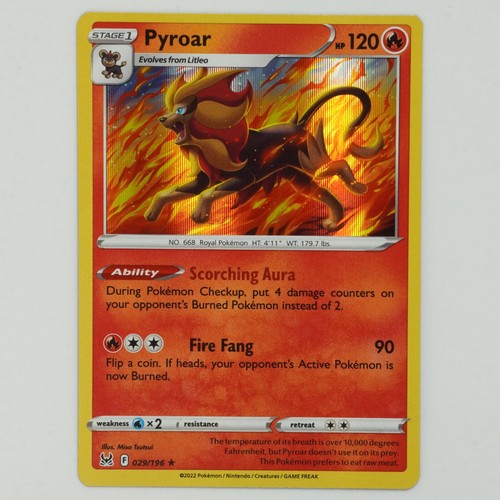 Pyroar 029/196 Holo Rare SWSH Lost Origin Pokemon Card | eBay