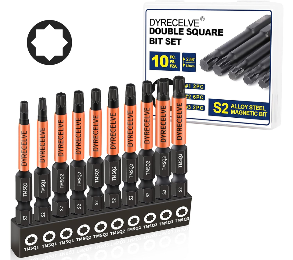 10-Pack 8 Point Star Bit - Professional 8 Point Torx Bit (Magnetic ...
