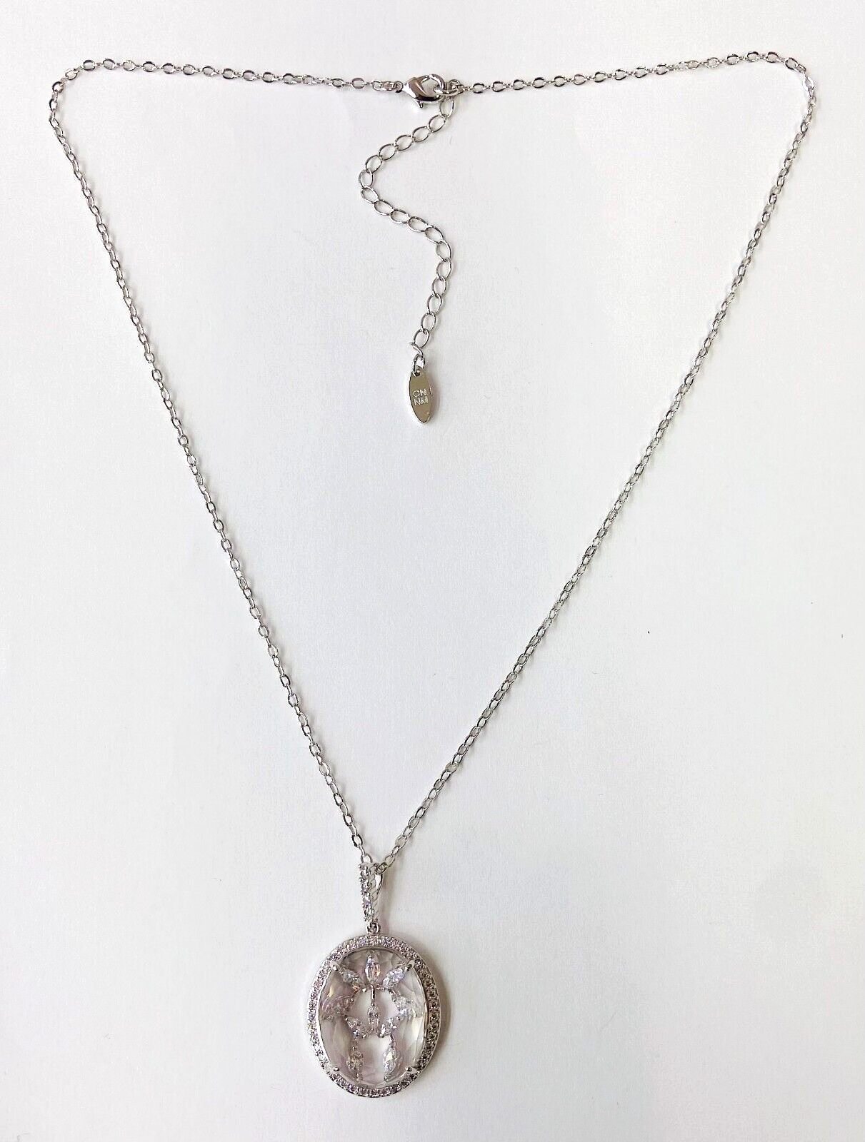 HSN Natalie Mills Silver-Tone Clear Stone & Cubic Zirconia 18" Necklace ...