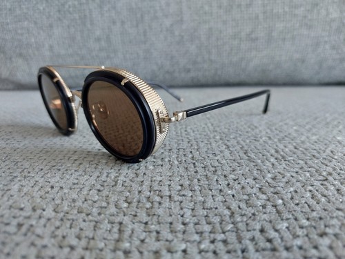 MATSUDA Round Sunglasses Model M3080 Black Gold Mirror Lenses 45-29 | eBay