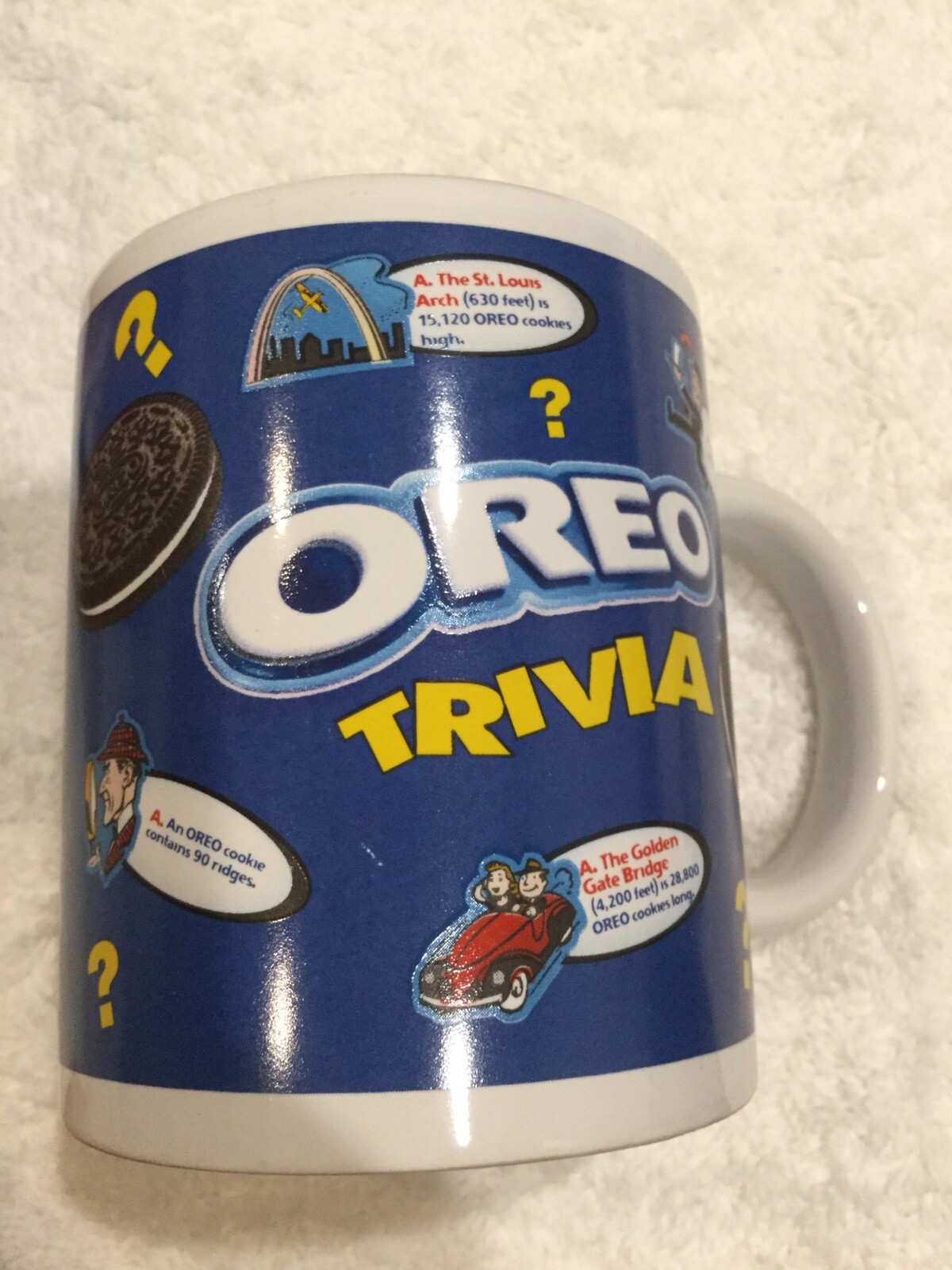 OREO Cookie Trivia Coffee Cookie Dunking Porcelain Mug White Blue | eBay