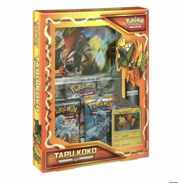 Genuine Pokemon TCG Tapu Koko Box Foil Promo Card Booster Packs New in ...