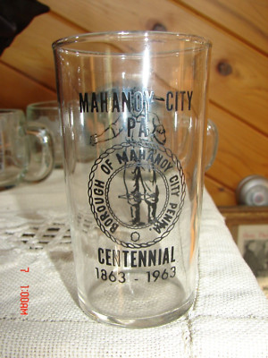 Vintage Mahanoy City, Pa Centennial 1863-1963 Coal Miner Glass | eBay