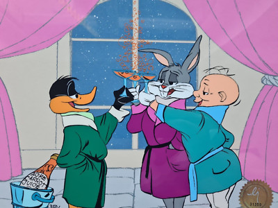 Chuck Jones Cheers! Farm Cel From 1992 Bugs Bunny Daffy Duck Lim. Hand ...