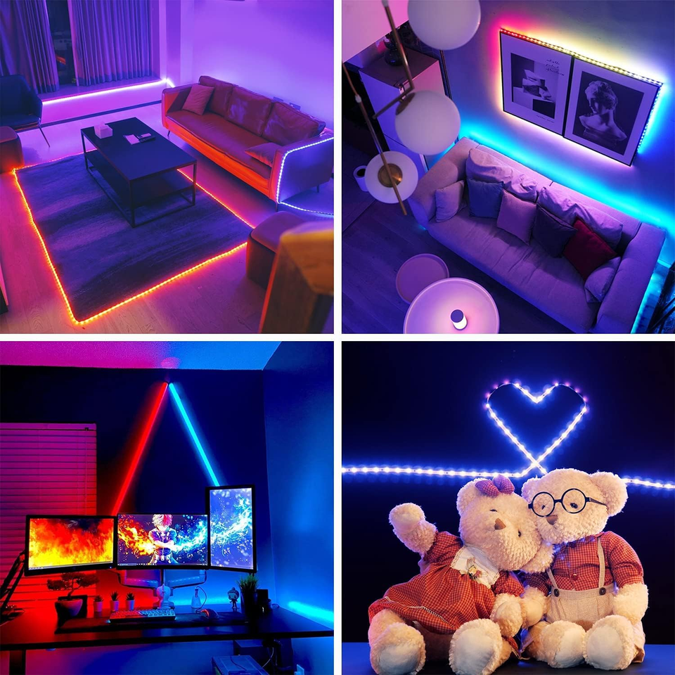 100Ft Led Strip Lights Smart Light Strips with App Control Remote, 5050 ...
