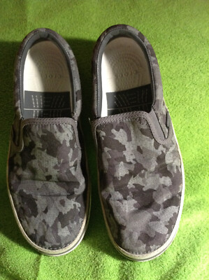 Crocs Hover #203816 Cameo Canvas Slip On Boat Shoe Sneakers Mens 5 | eBay